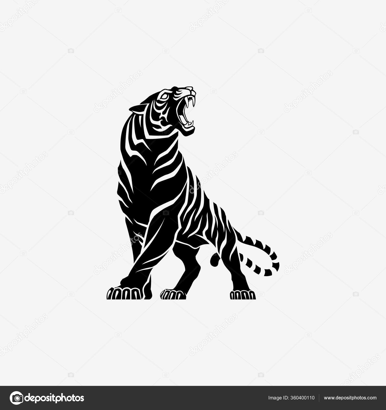 Tiger roaring logo sign emblem vector illustration Stock Vector by ...