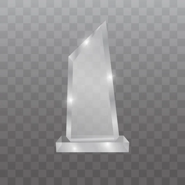 Transparent Glass shiny award. Isolated on dark background. Stock ...