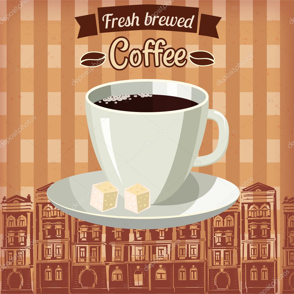 Una taza de caf , estilo de dibujos animados, ilustraci n vectorial 2024