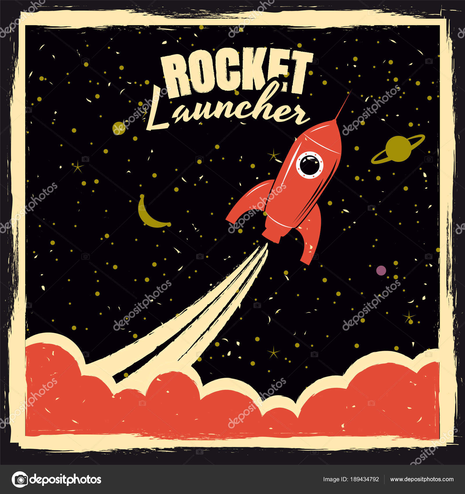 Retro Rocket Ship Posters