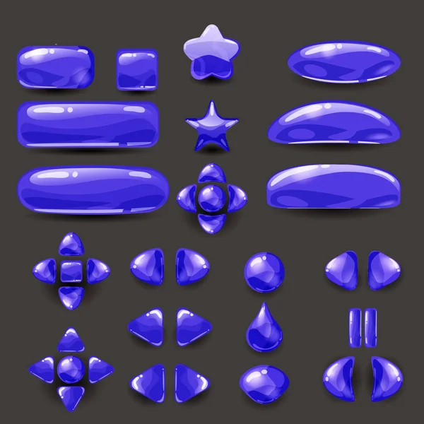 Set game ui. Complete green menu of graphical user interface GUI to build 2D games. Casual Game ...