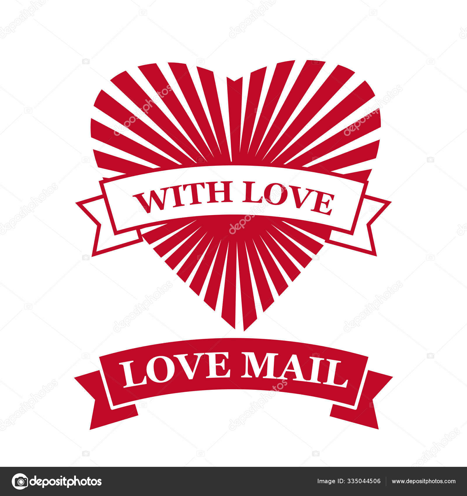 Love Mail icon Happy Valentine day Heart With Love. Symbol for mail ...