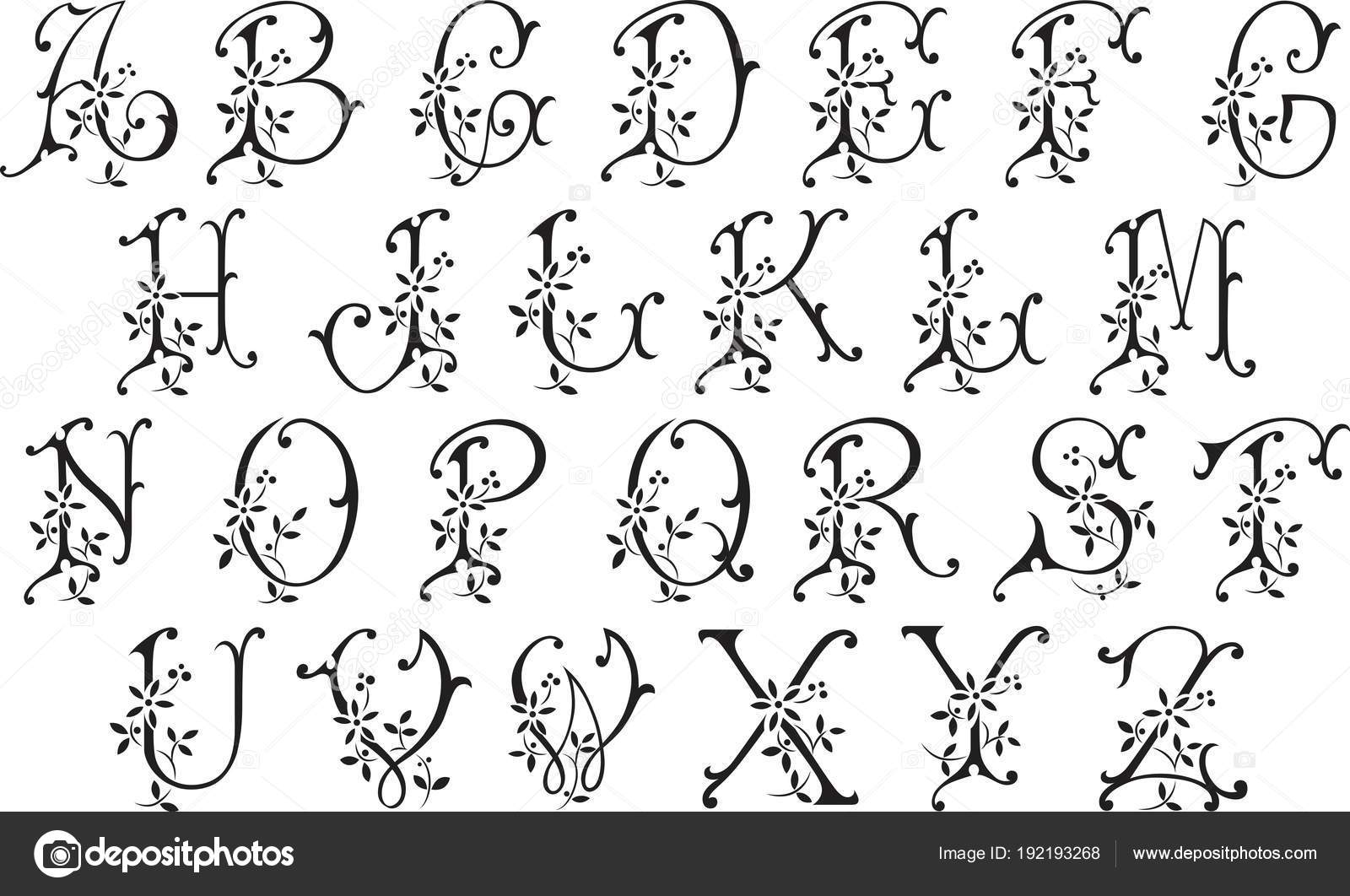 Flower Stencil Alphabet Art Stock Vector Image by ©7koluchka7 #192193268