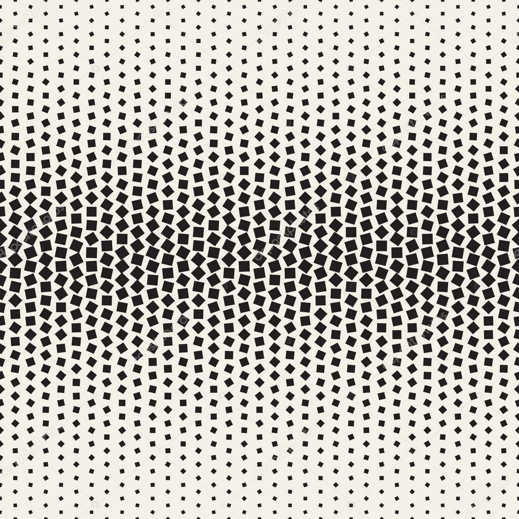 Vector Seamless Black and White Halftone Random Squares Pattern — Stock ...