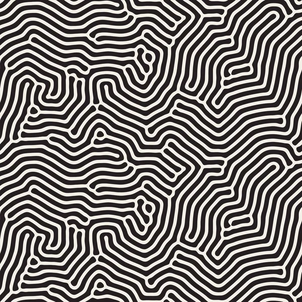 Organic Irregular Rounded Lines. Vector Seamless Black and White ...