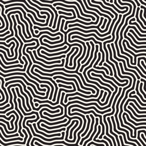 Organic Irregular Rounded Lines. Vector Seamless Black and White ...