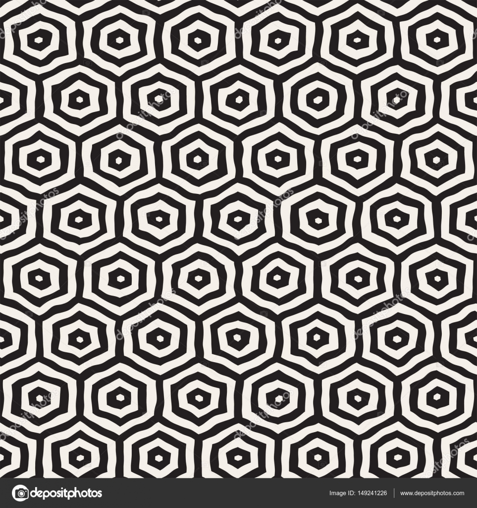 Seamless black and white pattern with hexagon lattice. Creative ...