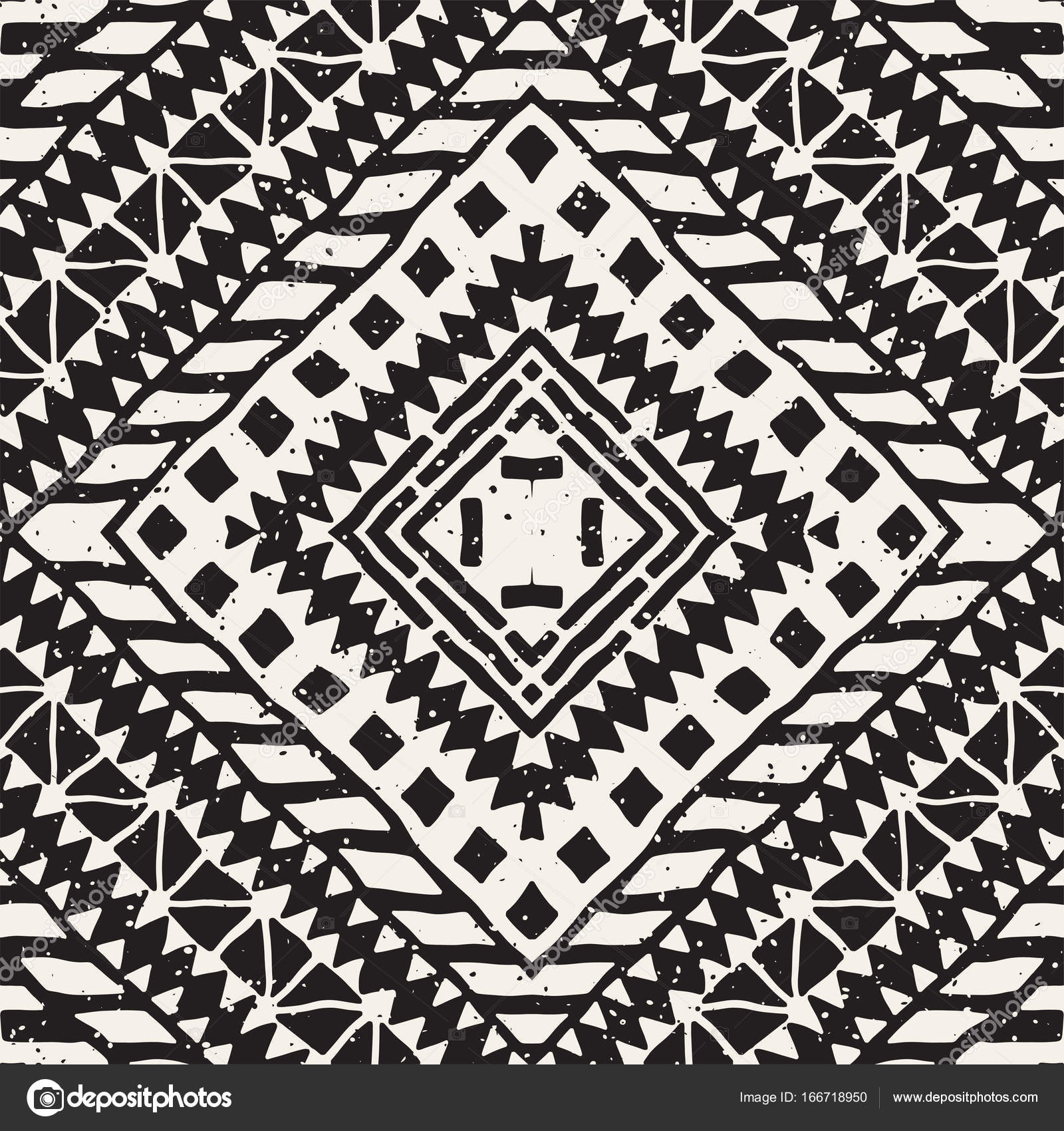 Aztec Design Black And White Wallpaper