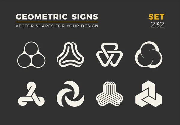 Set Eight Minimalistic Trendy Shapes Stylish Vector Logo Emblems Your ...