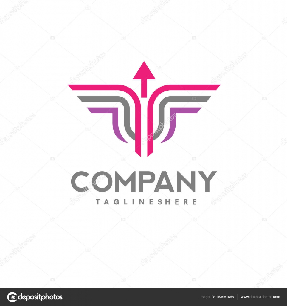Line arrow Logo Icon Winged Stock Vector Image by ©krustovin #163981666