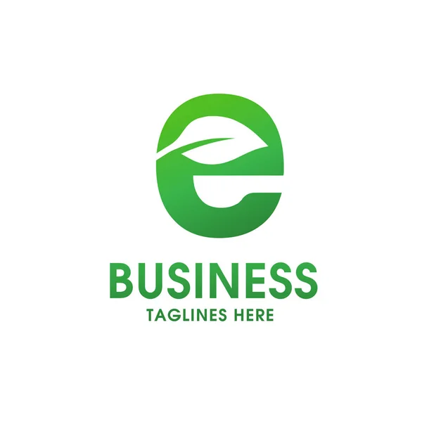 letter E with leaf logo - Stock Image - Everypixel