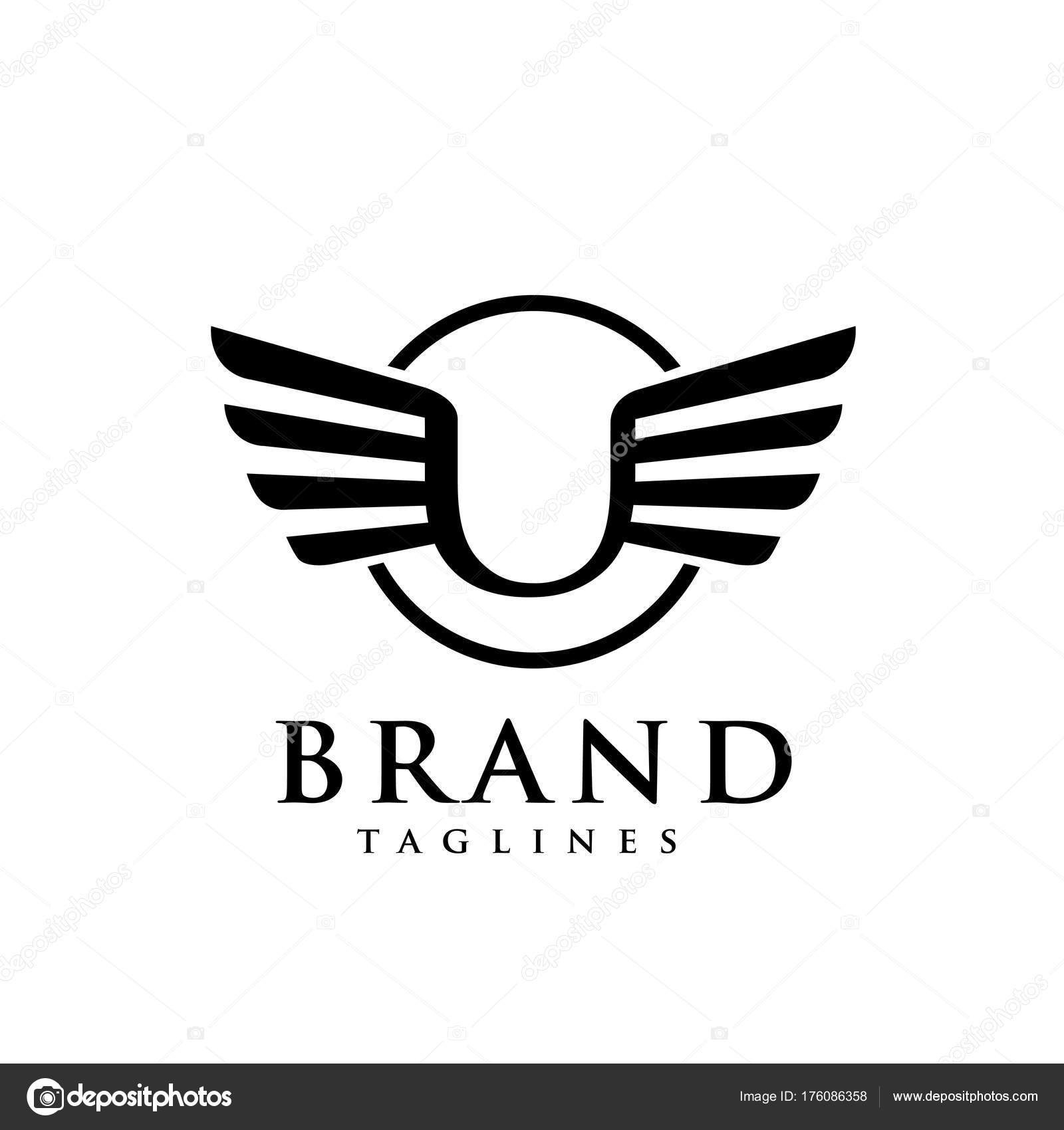 Letters Wings Circle Logo Vector Creative Letter Wings Design Element ...