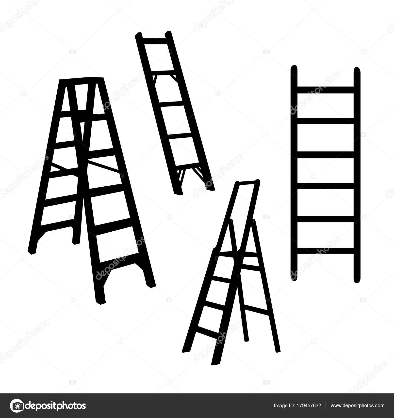 Ilustración Silueta Escalera Símbolo Signo Aislado Logo Del Vector ...