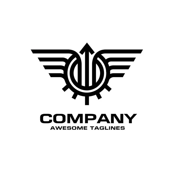 unique arrow line and circle Logo, Icon Winged Design Symbol vector ...