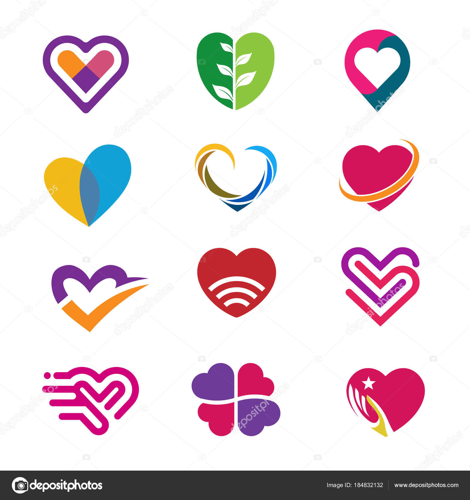 Heart Icon Vector Logo Heart Logo Heart Shape Love Logo Stock Vector Image by ©krustovin #184832132