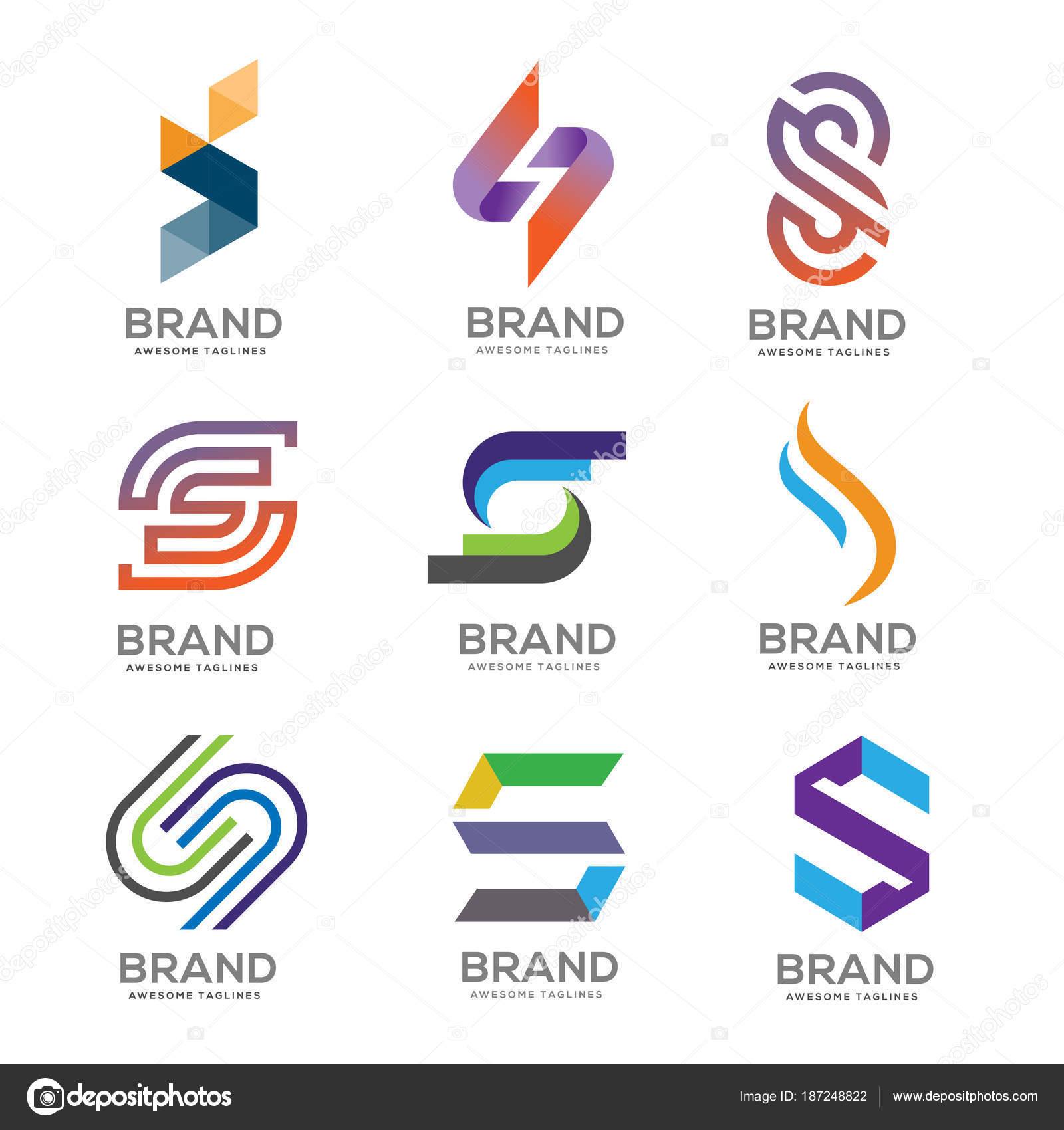 Letter Logo Template Vector Design Logo Set Modern Letter Logo Stock ...