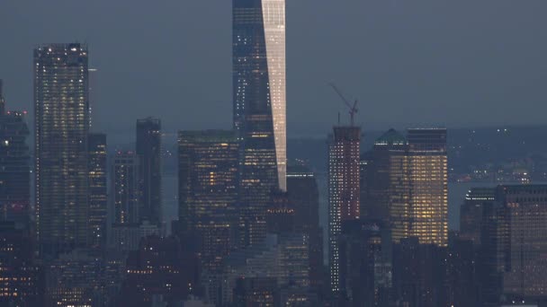 New York, USA - circa May:shot of sunset and night falling over ...