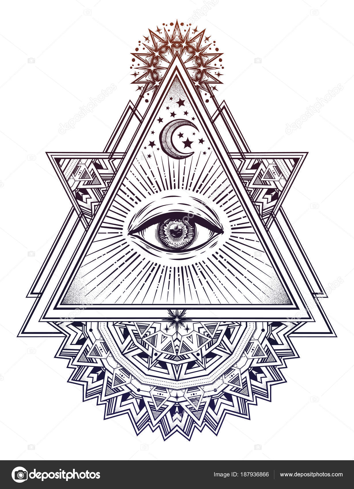 Triangle composition with sacred geometry eye. — Stock Vector © Katja87 ...