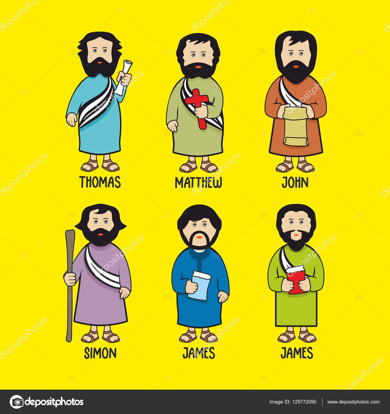 Biblical illustration. The apostles of Jesus Christ. Stock Vector Image ...