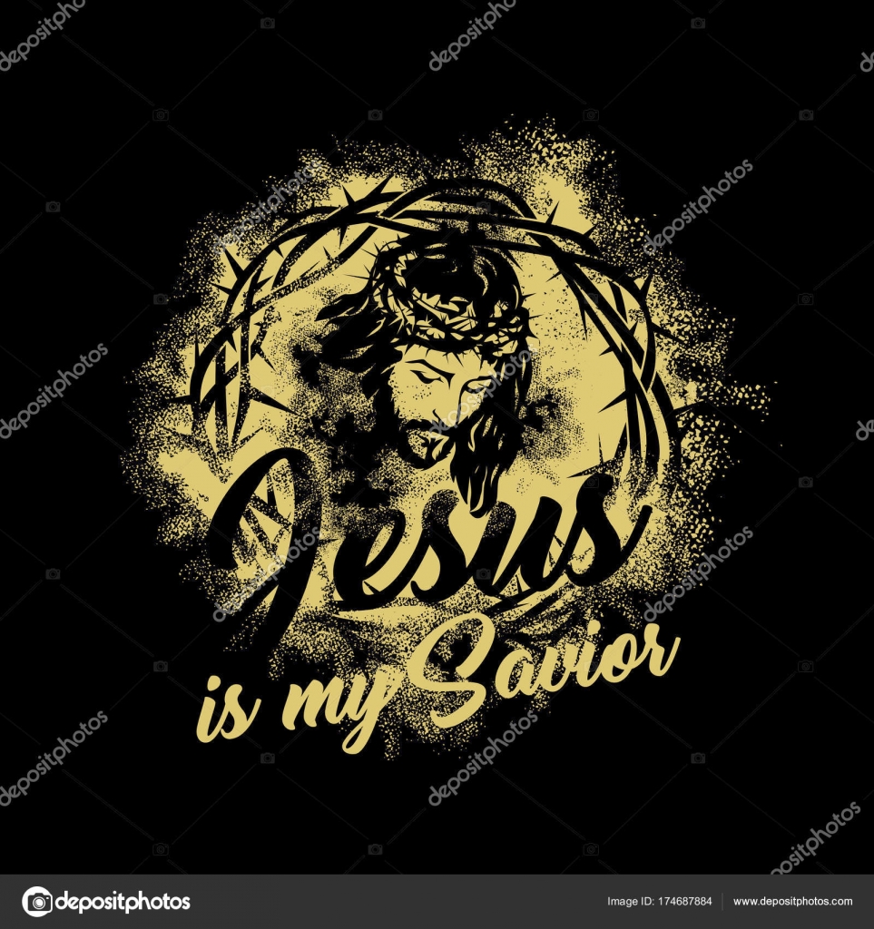 Bible lettering. Christian art. Jesus is my Savior. Stock Vector by ...