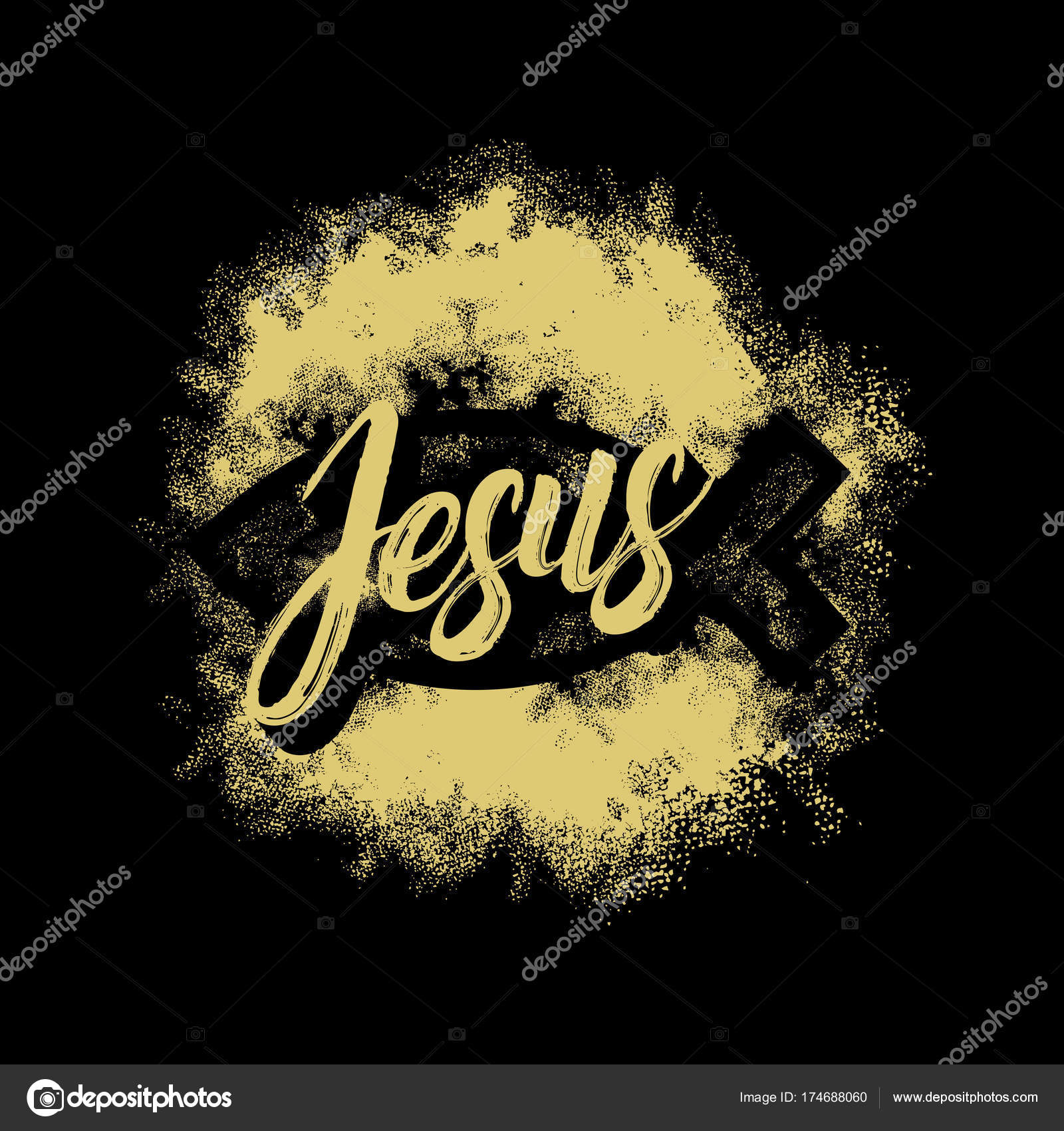 Letras bíblicas. Arte cristiano. ¡Jesús! Pescado . Vector de stock por ...