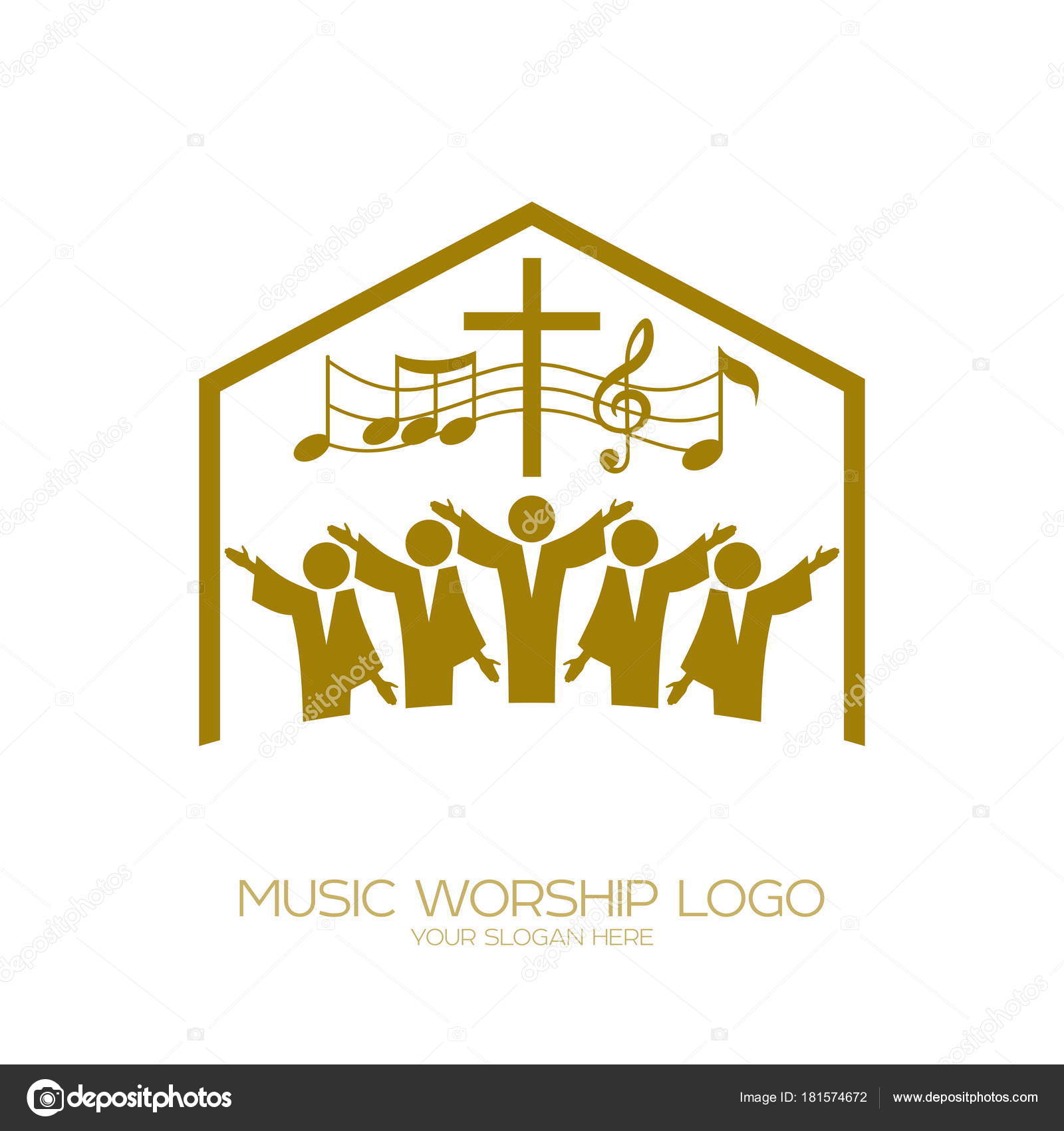 Logo Musical Símbolos Cristianos Iglesia Dios Canta Jesucristo Canto ...