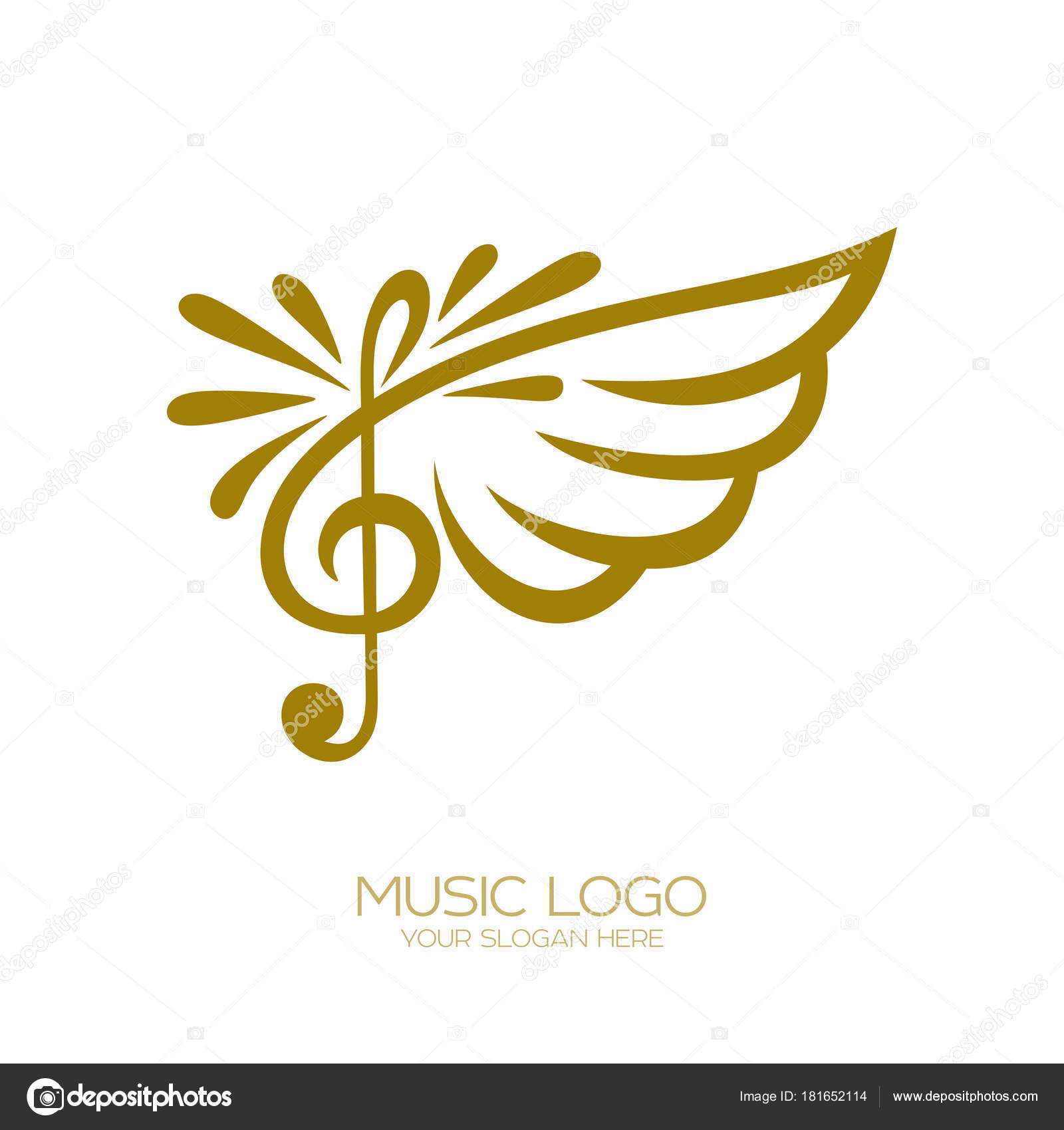 Logo Musical Clave Agudos Voladores Vector de stock #181652114 de ©biblebox