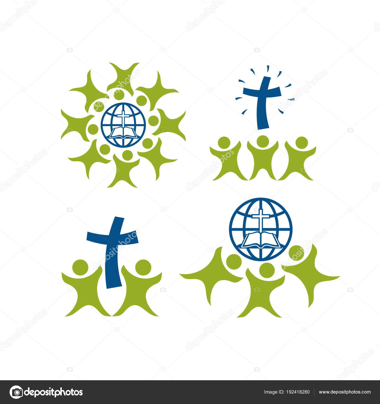 Set Logos Church Unity Christ Stock Vector Image by ©biblebox #192418280