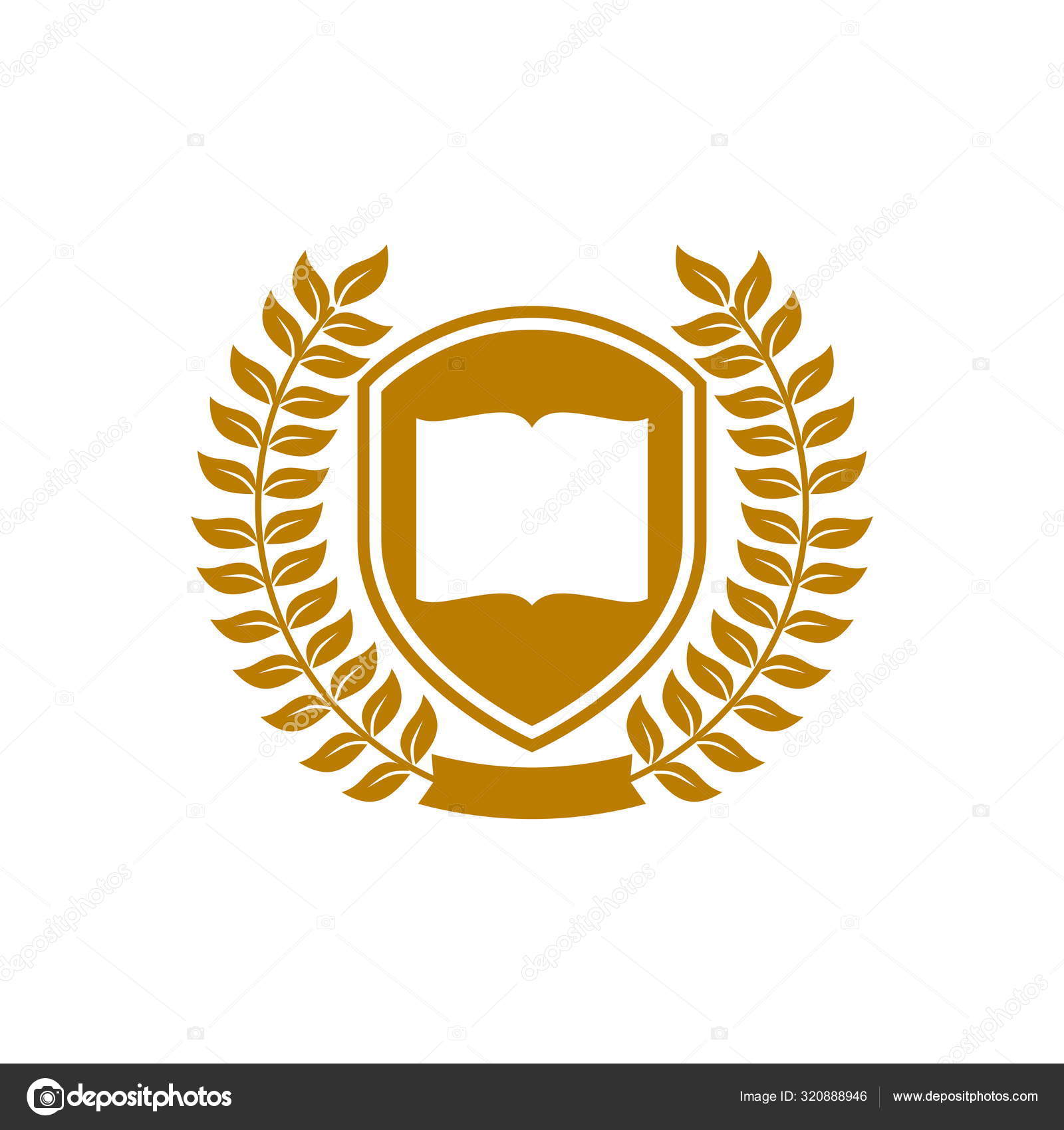 Logo Book Shield Framed Wreath — Free Stock Vector © biblebox #320888946