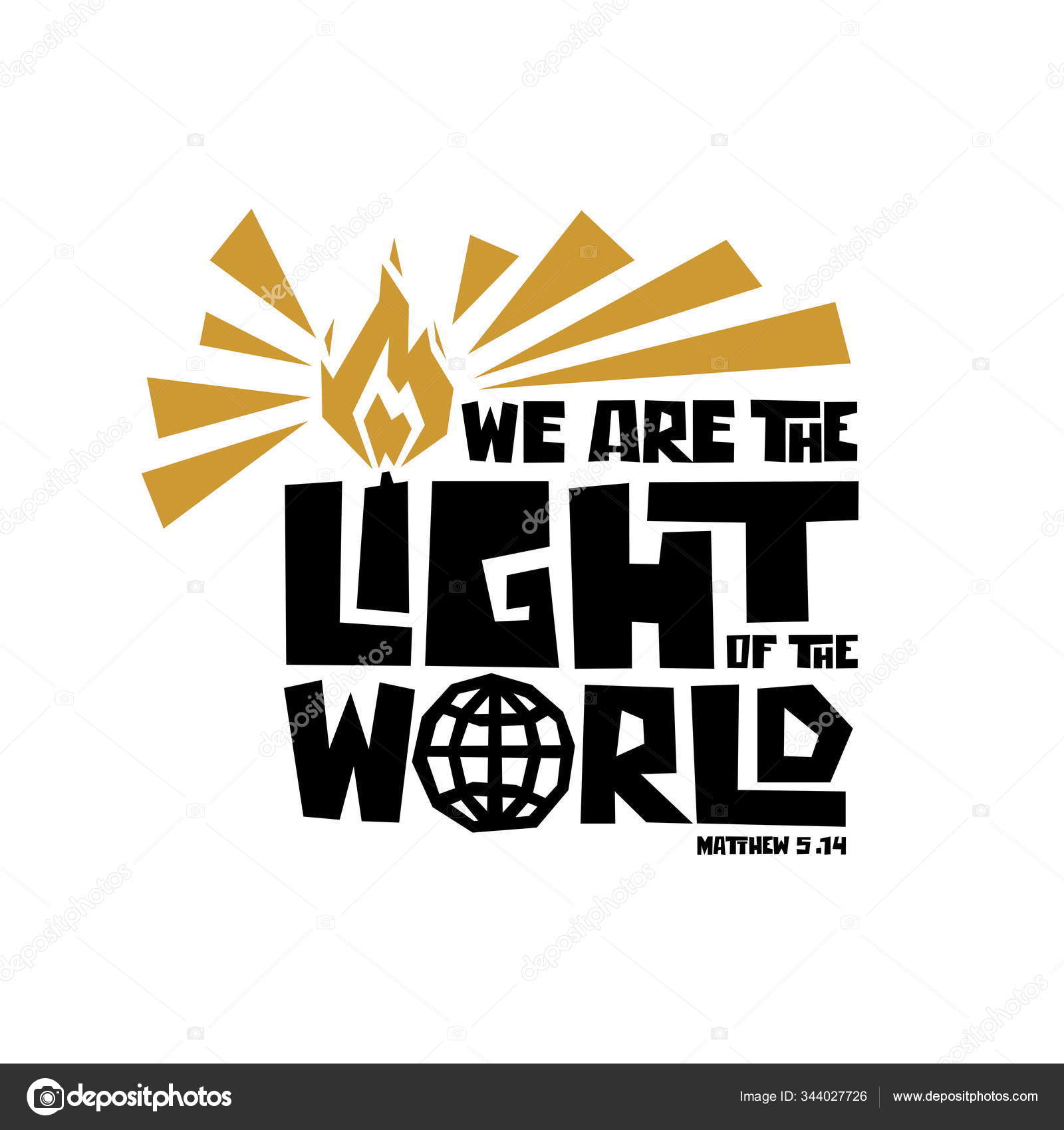 Tipografía Cristiana Letras Ilustración Somos Luz Del Mundo Vector de ...