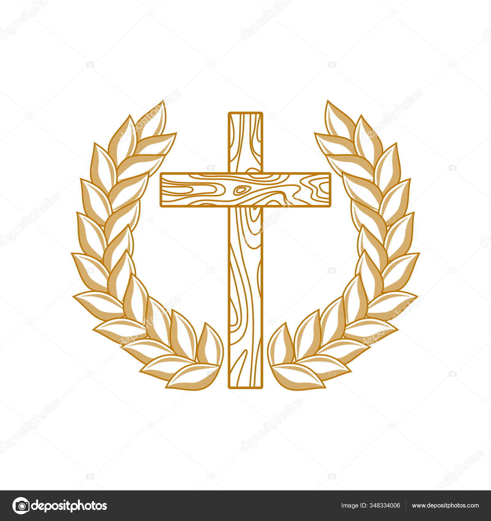 Logo Iglesia Símbolos Cristianos Cruz Jesucristo Enmarcada Por Una ...