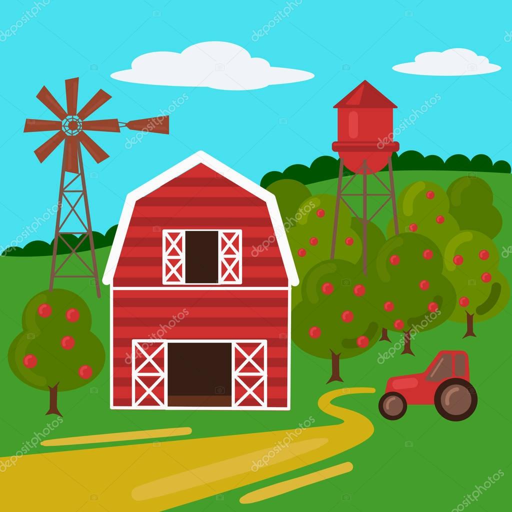 Farm Landscape Clip Art