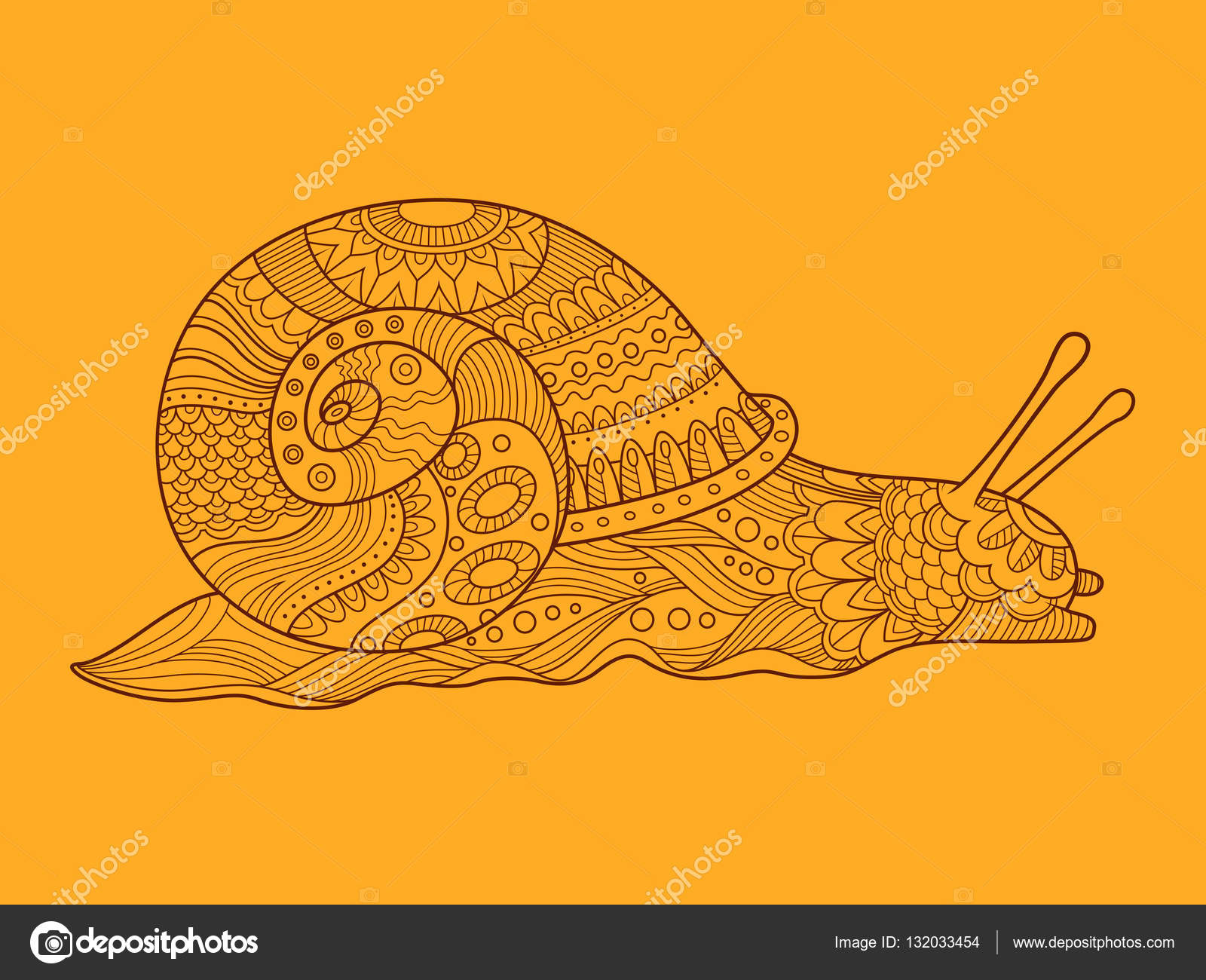 Snail color drawing vector Stock Vector Image by ©AlexanderPokusay ...