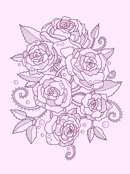 Rose flower wreath frame sketch engraving vector illustration. Scratch ...