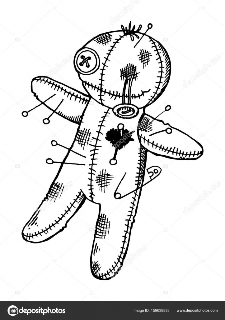 Voodoo Dukke Design Kvinnelig Voodoo Dukke Med Nål Hjertet