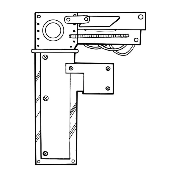 Mechanical letter R engraving vector illustration Stock Vector Image by ...