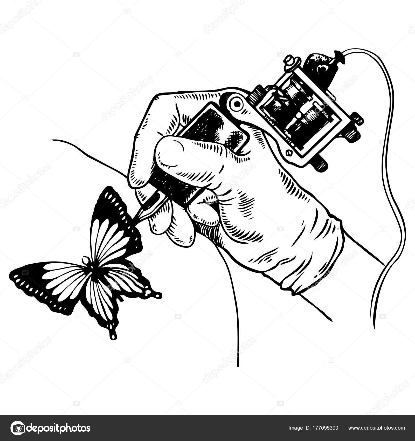 Tattoo Machine Drawing Vector