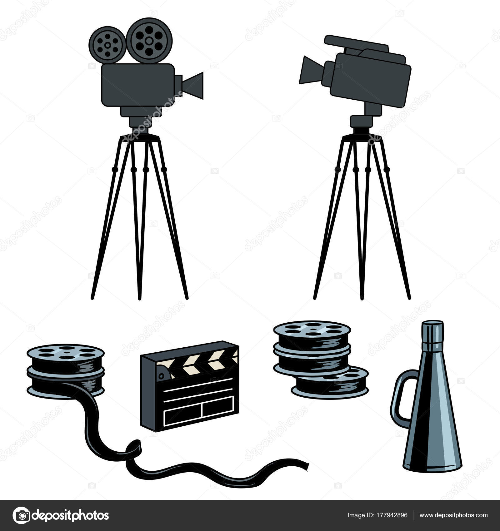 Stage movie tools pop art vector illustration Stock Vector Image by ...