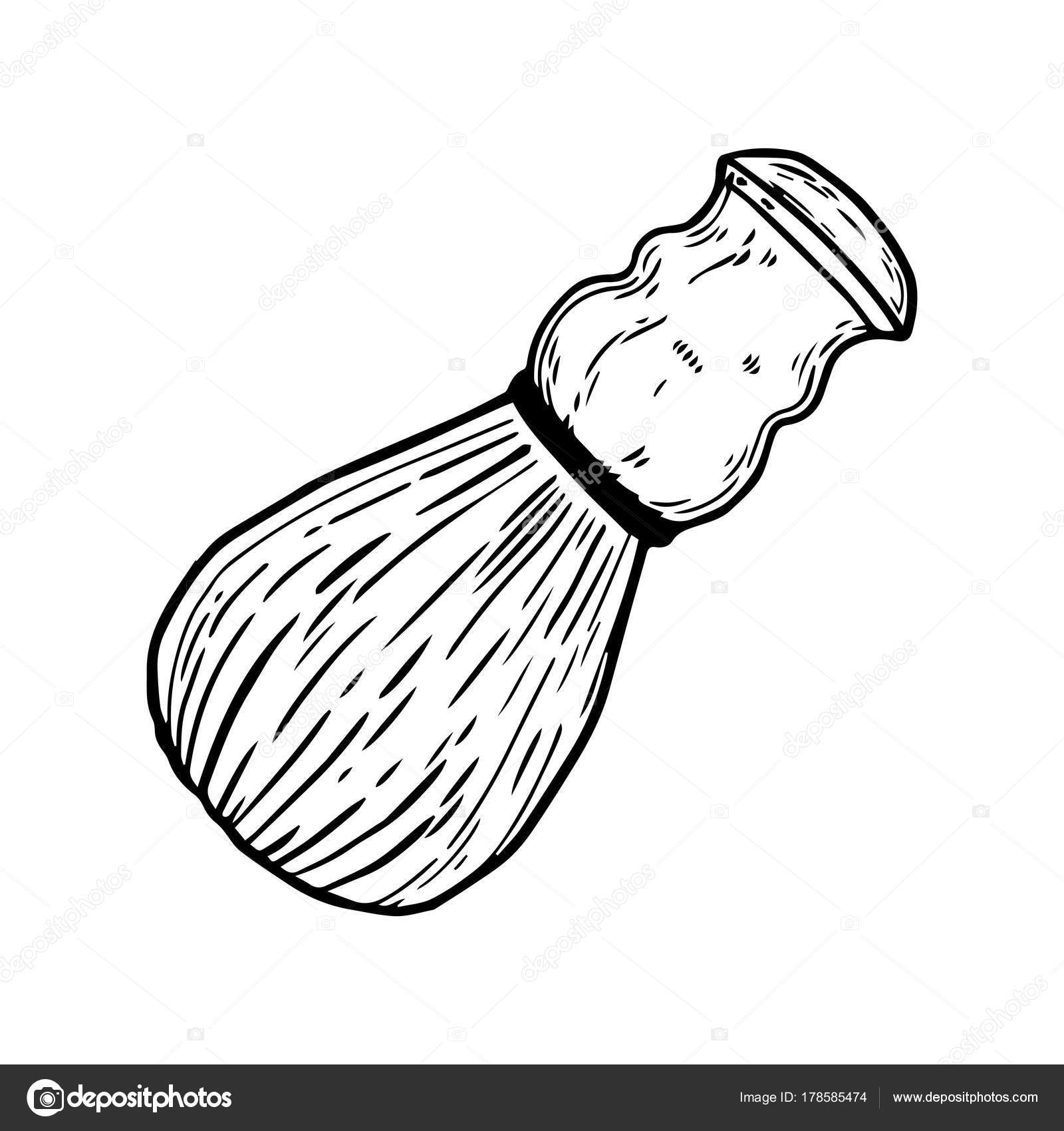 Shaving brush engraving vector illustration Stock Illustration by ...