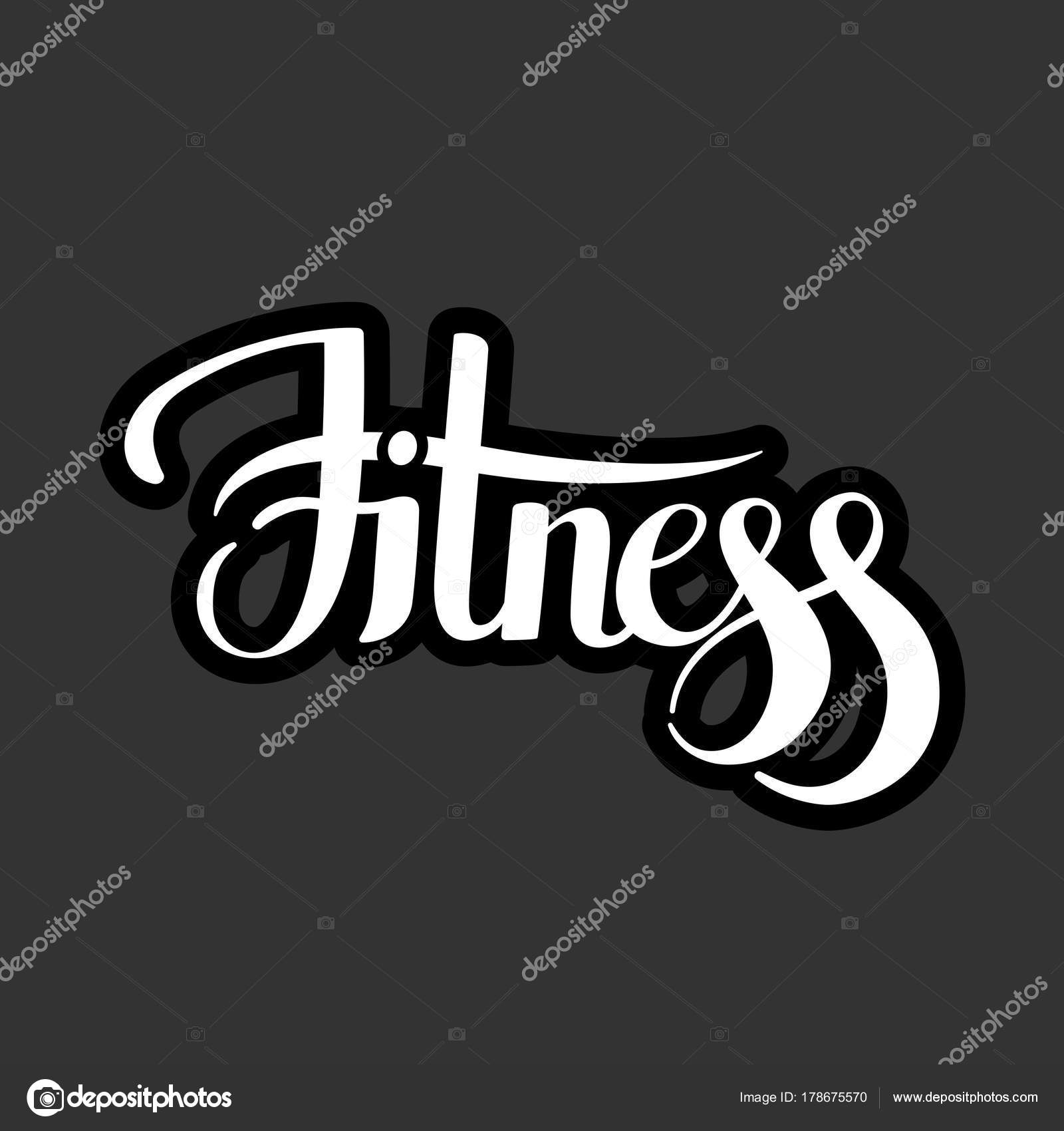 Ilustración de vectores de letras de mano emblema Fitness Vector de ...