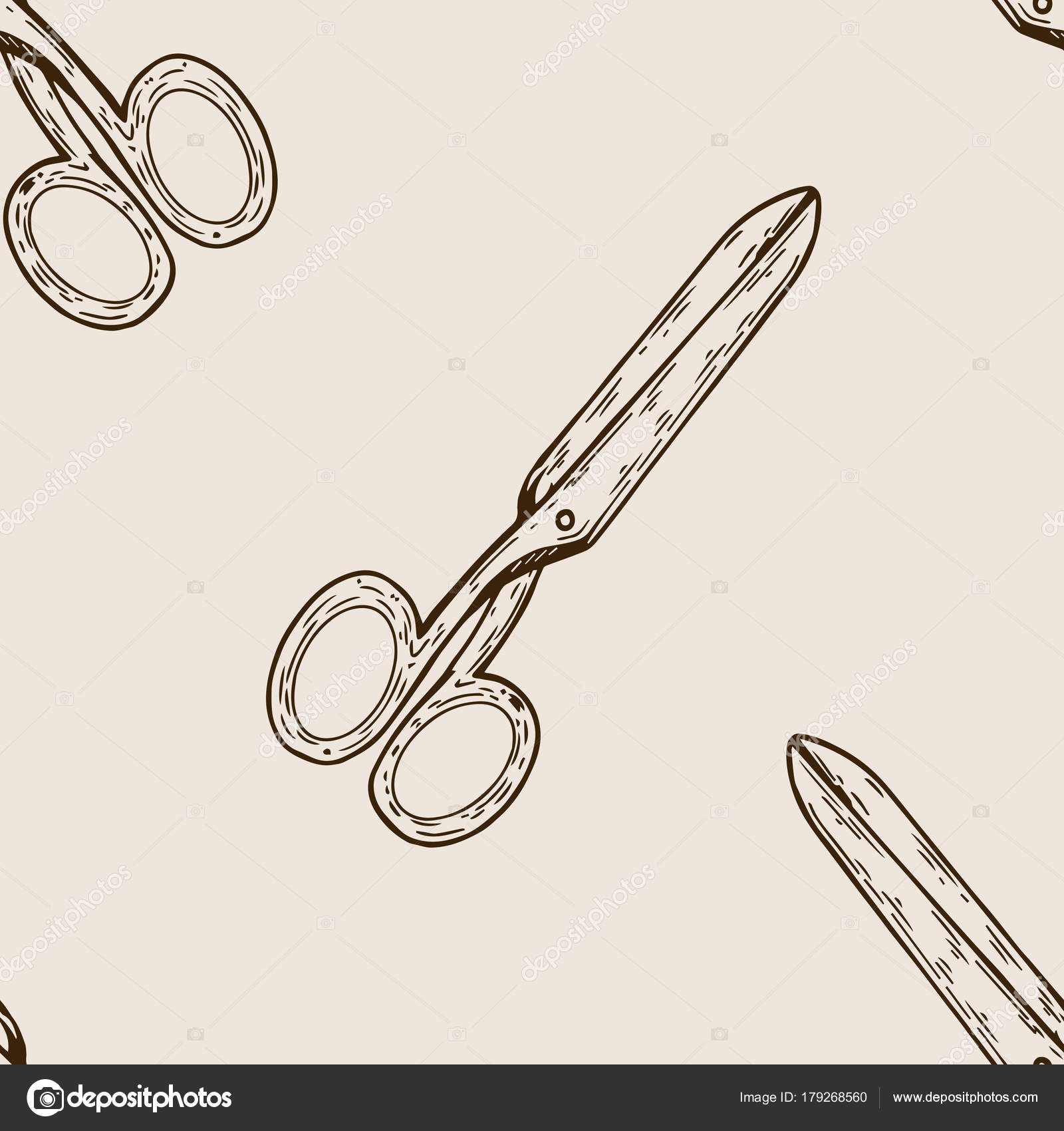 Medical scissors seamless pattern engraving vector Stock Vector by ...