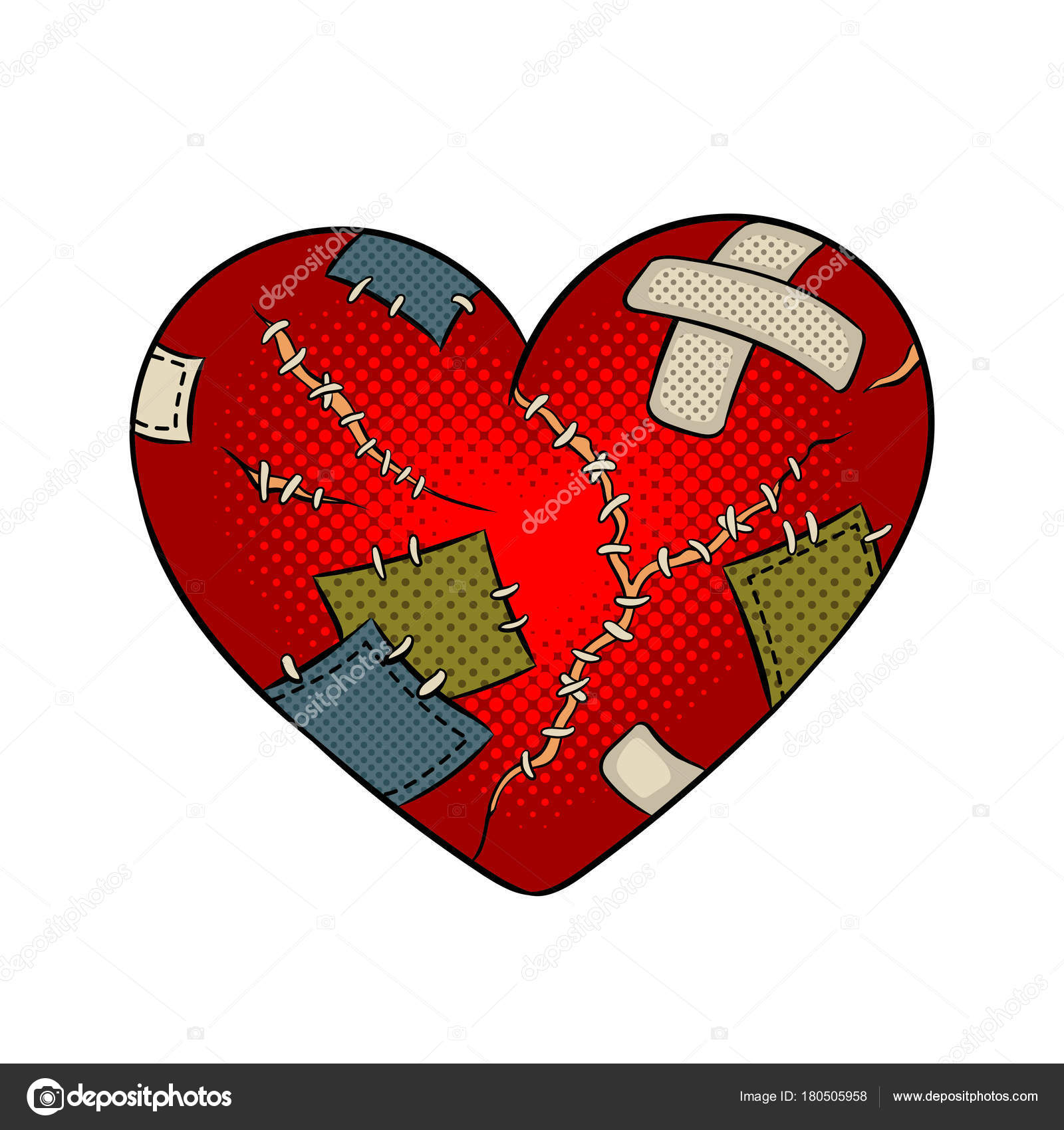 Broken heart metaphor pop art vector Stock Vector Image by ...