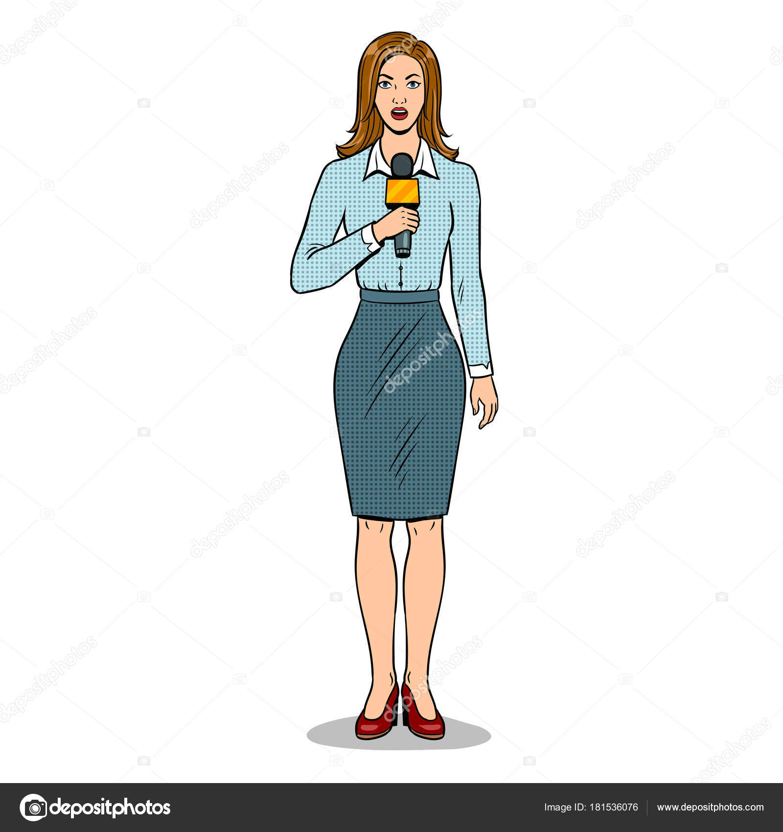 Journalist with microphone pop art vector Stock Vector by ...