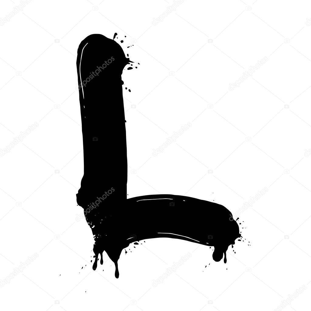 Blot letra L ilustraci n vectorial en blanco y negro 2024