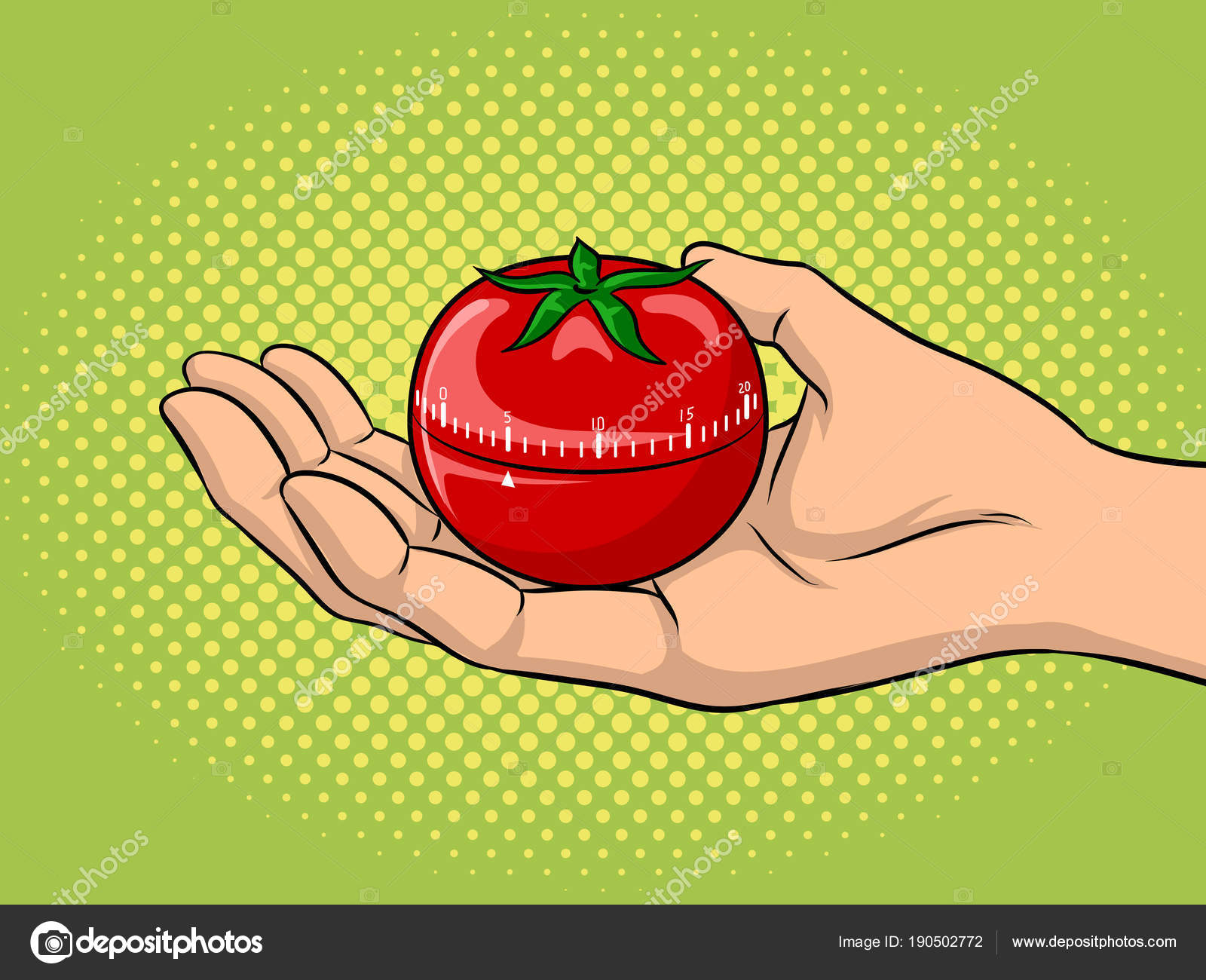Tomato timer pop art vector illustration Stock Vector Image by ...