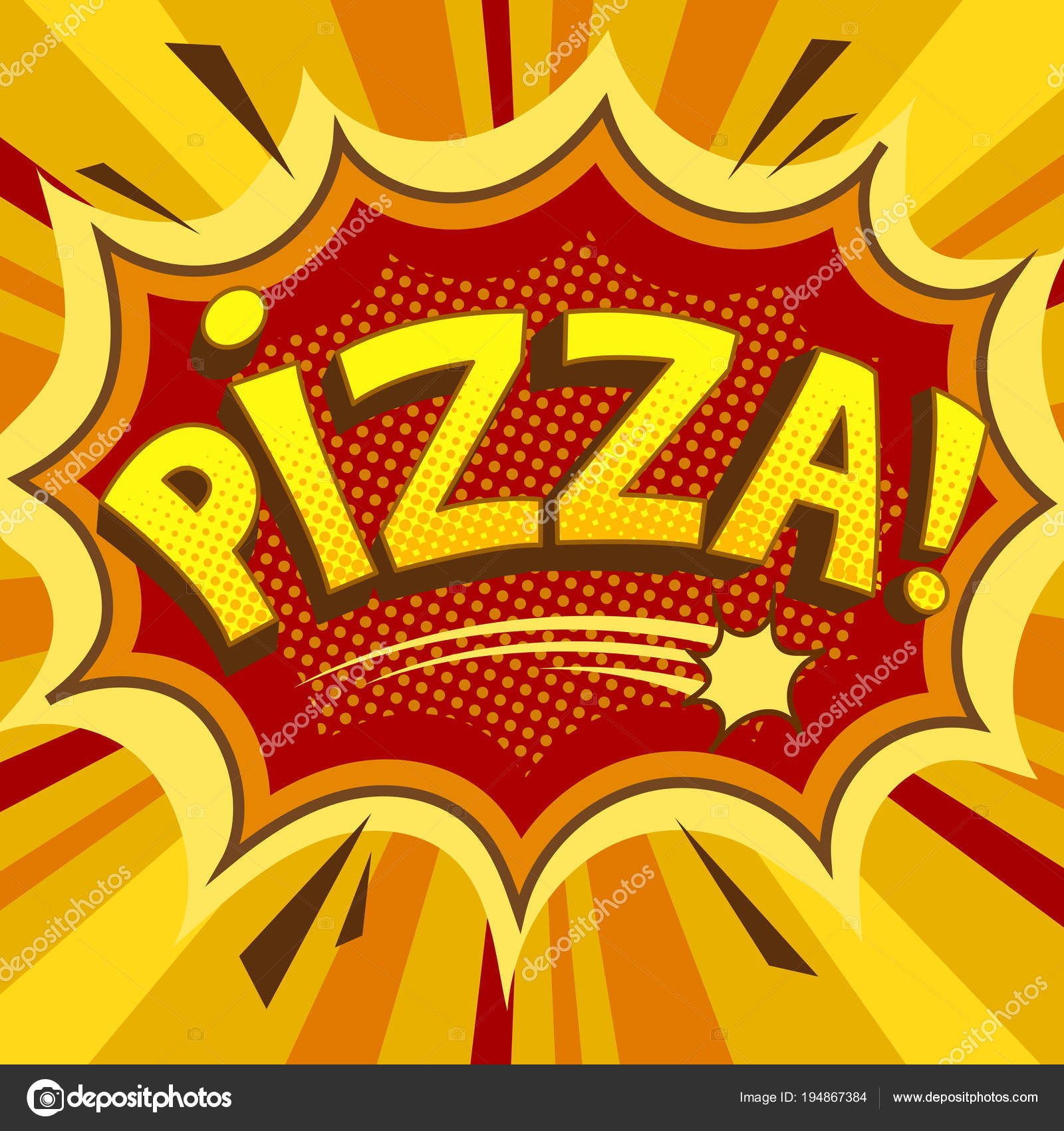 Pizza word comic book pop art vector illustration Stock Vector Image by ...