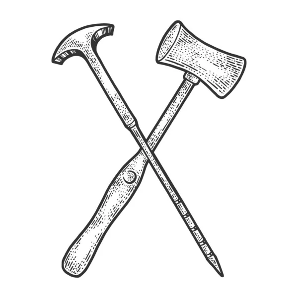 Lobotomy Tool Set Orbitoclast and hammer sketch engraving vector ...
