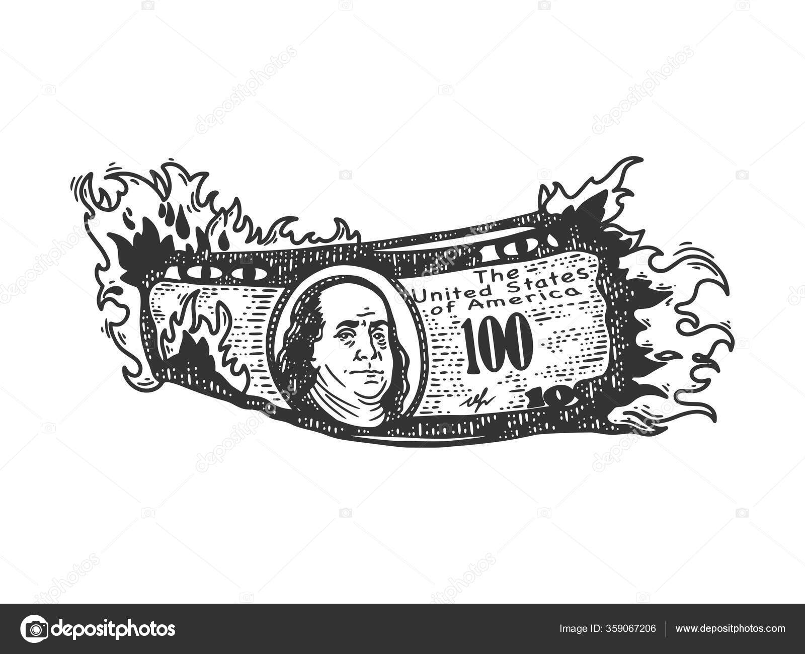 Burning Money Drawing