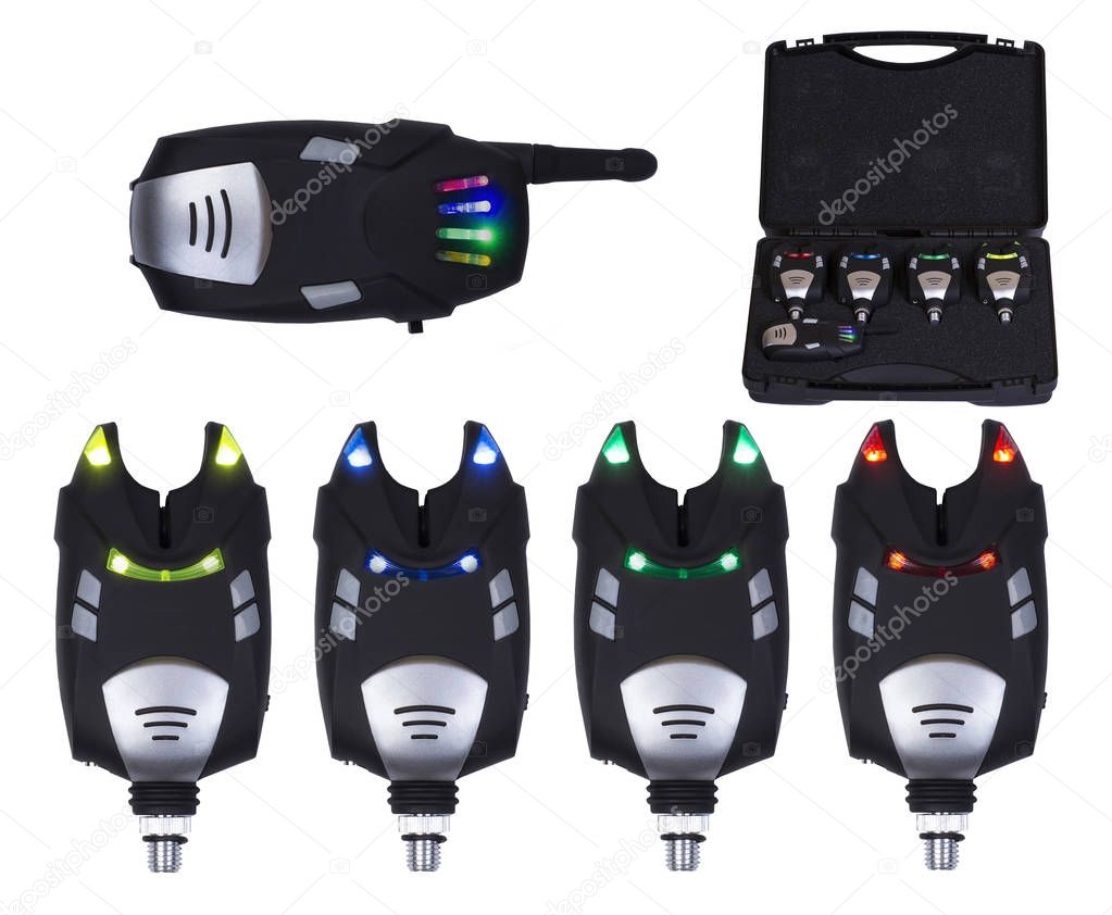 Alarma electr nica para la pesca. Aislado sobre fondo blanco 2024