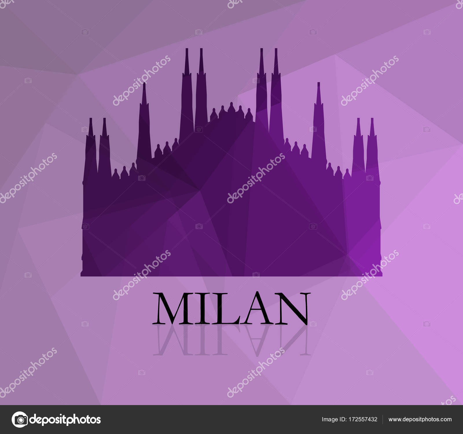 Milan Cathedral Icon White Background Stock Vector Image by ...